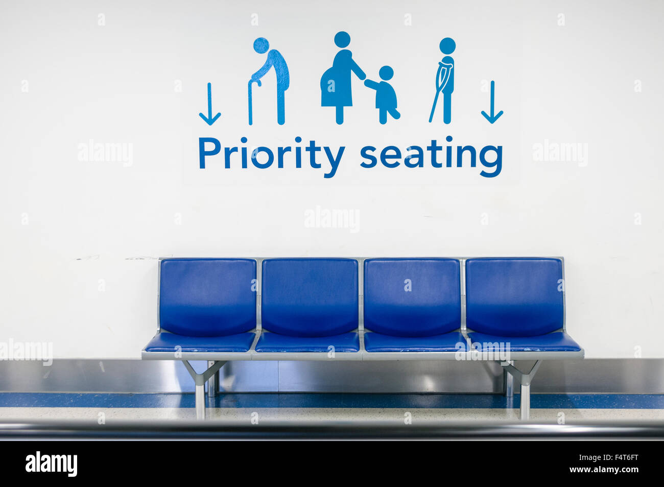 Priority seating at an airport for elderly, pregnant ladies or people ...