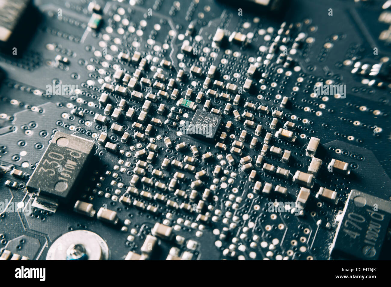 Printed Circuit Board with electrical components Stock Photo - Alamy