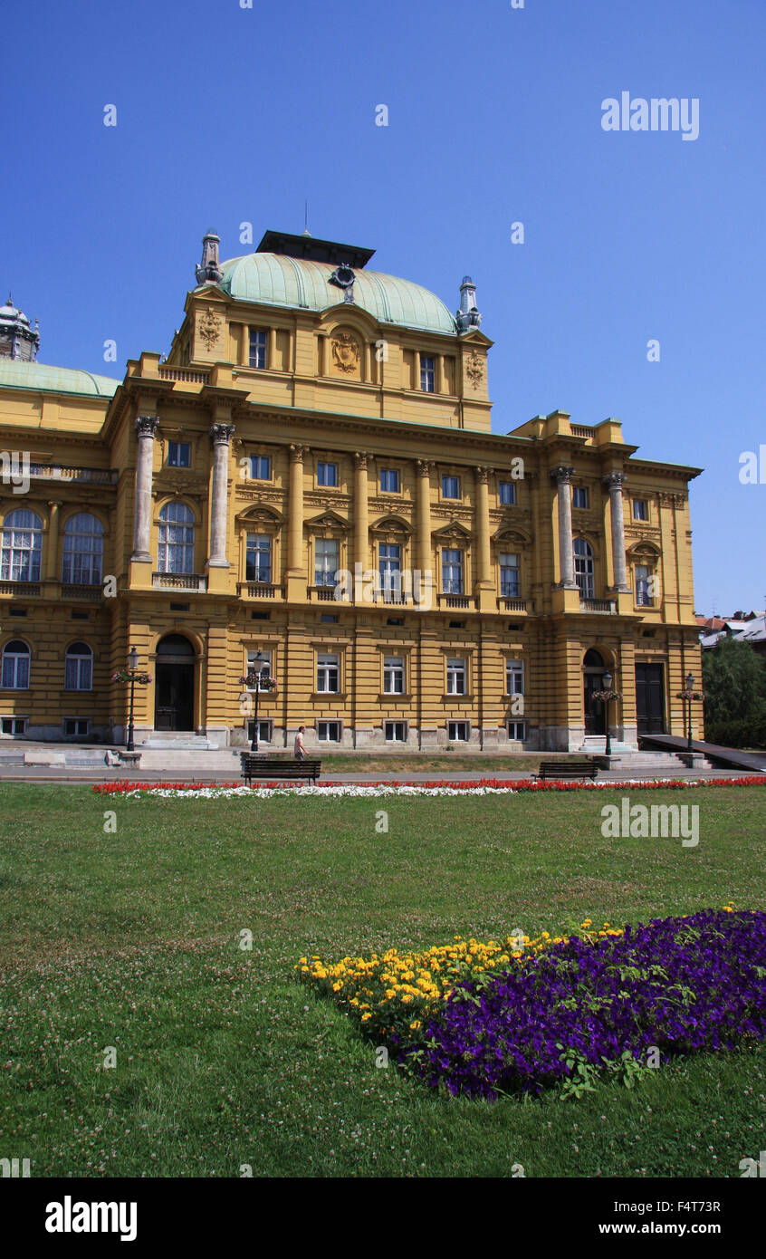 Croatia, the Balkans, Balkans, Zagreb, Europe, opera-house, national ...