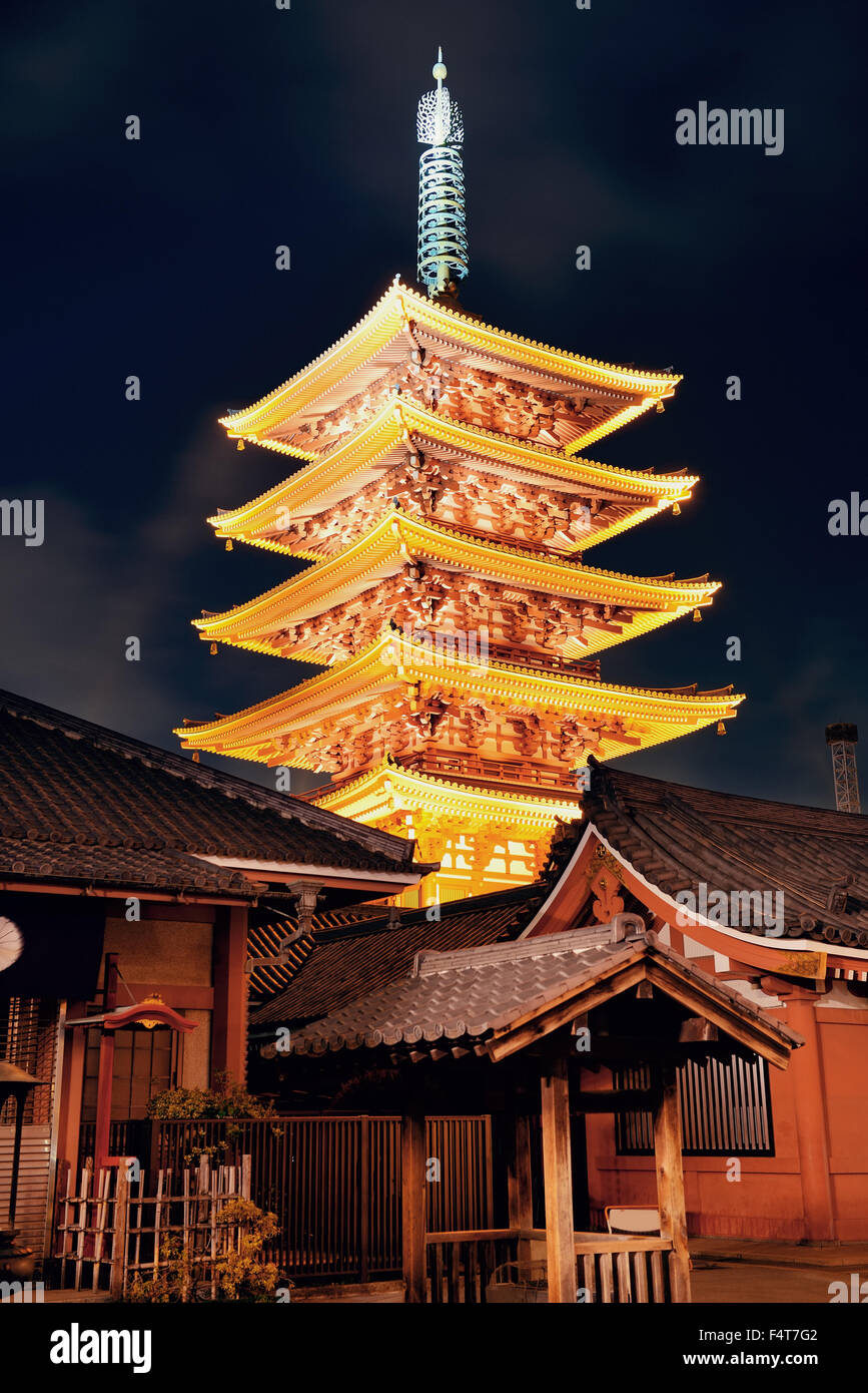 Sensoji Temple in Tokyo Japan at night Stock Photo - Alamy