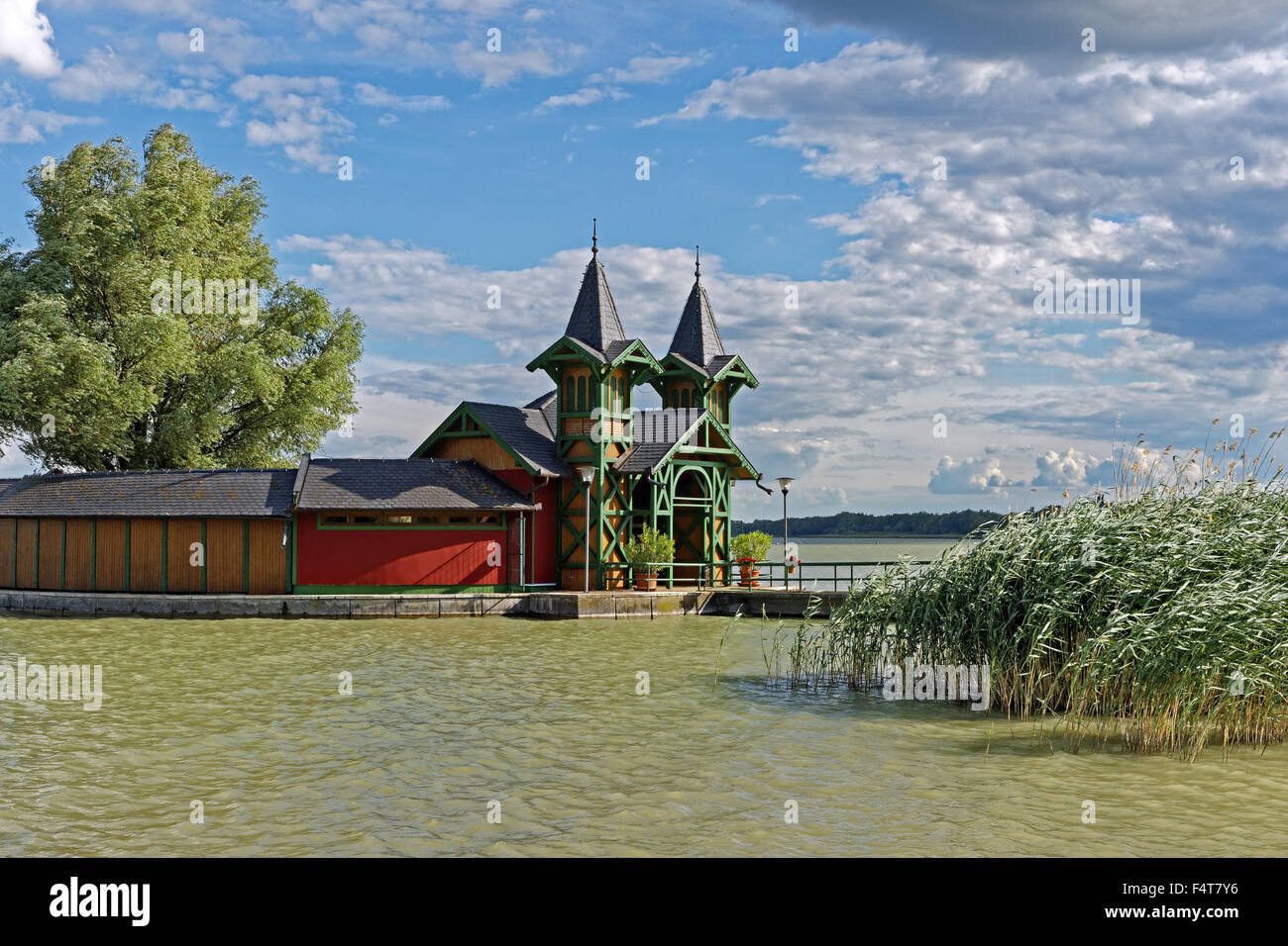 Bath island, Szigetfürdö, flat lake, Balaton Stock Photo - Alamy