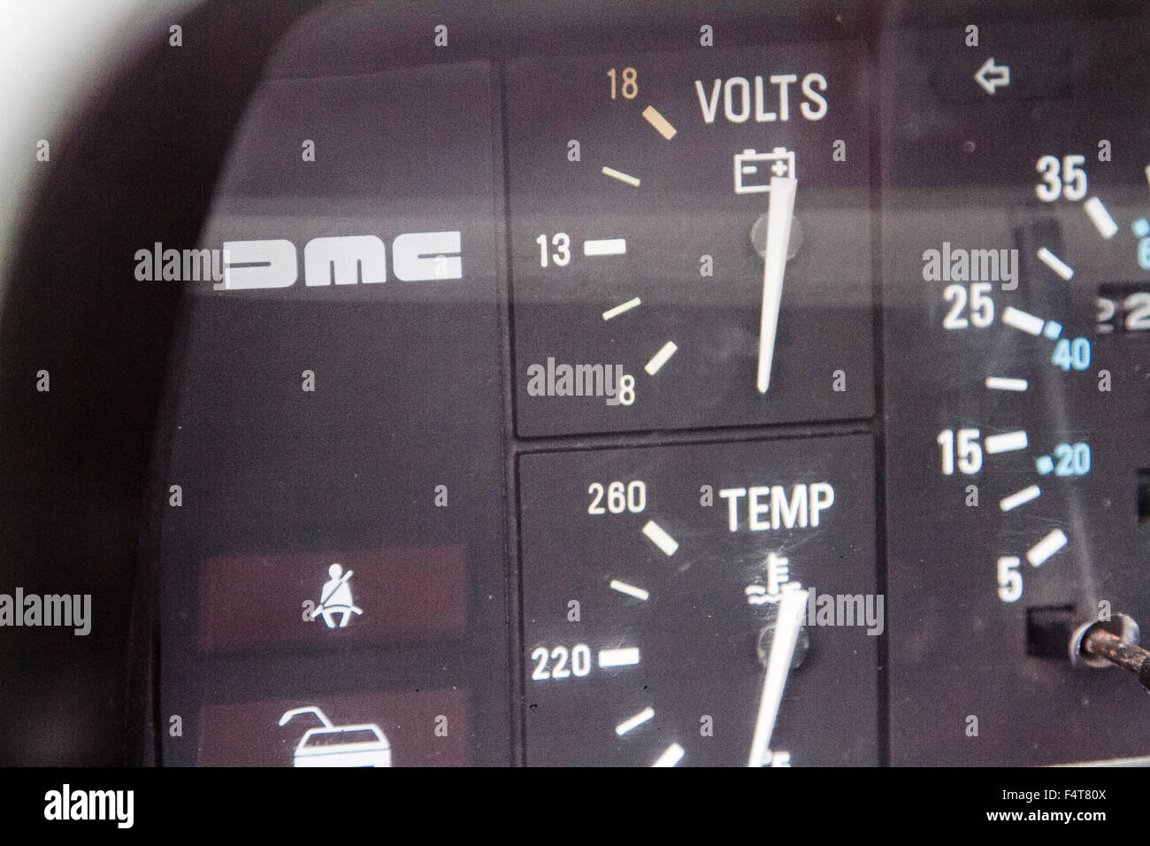 Back to the future delorean dashboard hi-res stock photography and ...