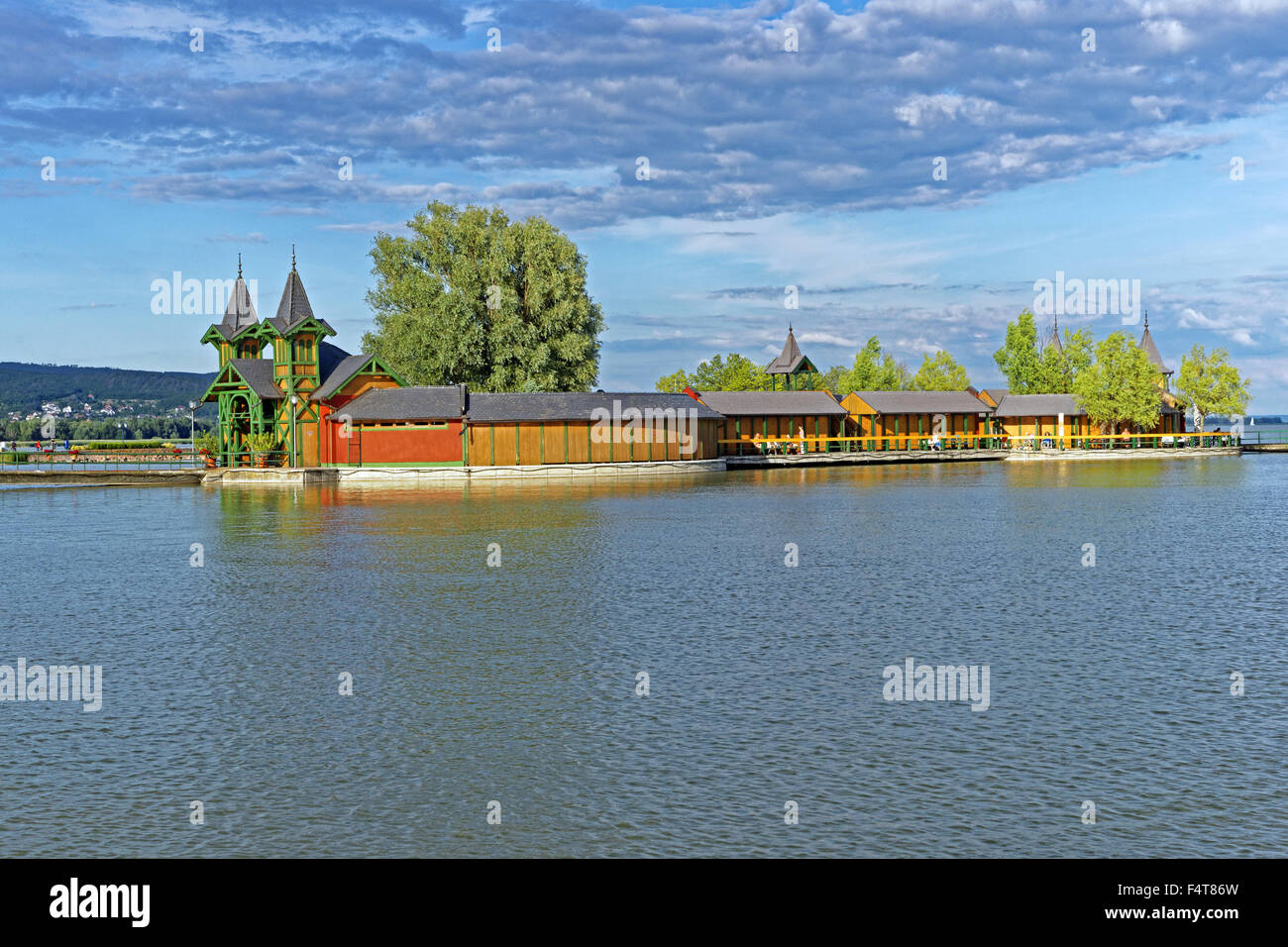 Bath island, Szigetfürdö, flat lake, Balaton Stock Photo - Alamy