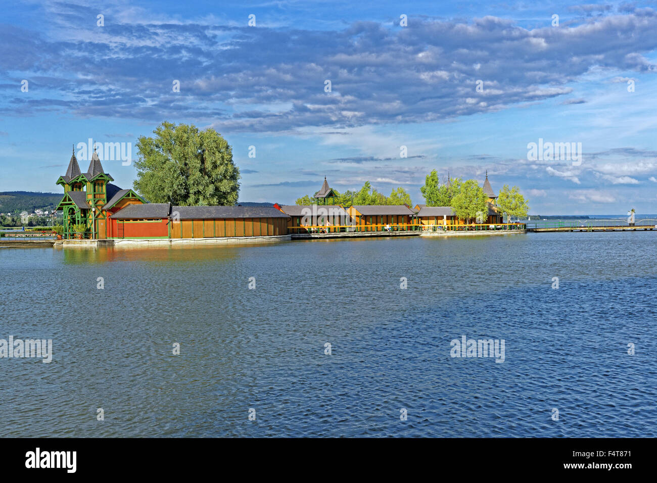 Bath island, Szigetfürdö, flat lake, Balaton Stock Photo - Alamy
