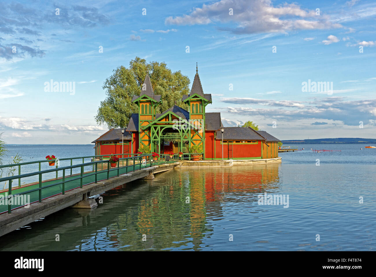 Bath island, Szigetfürdö, flat lake, Balaton Stock Photo - Alamy