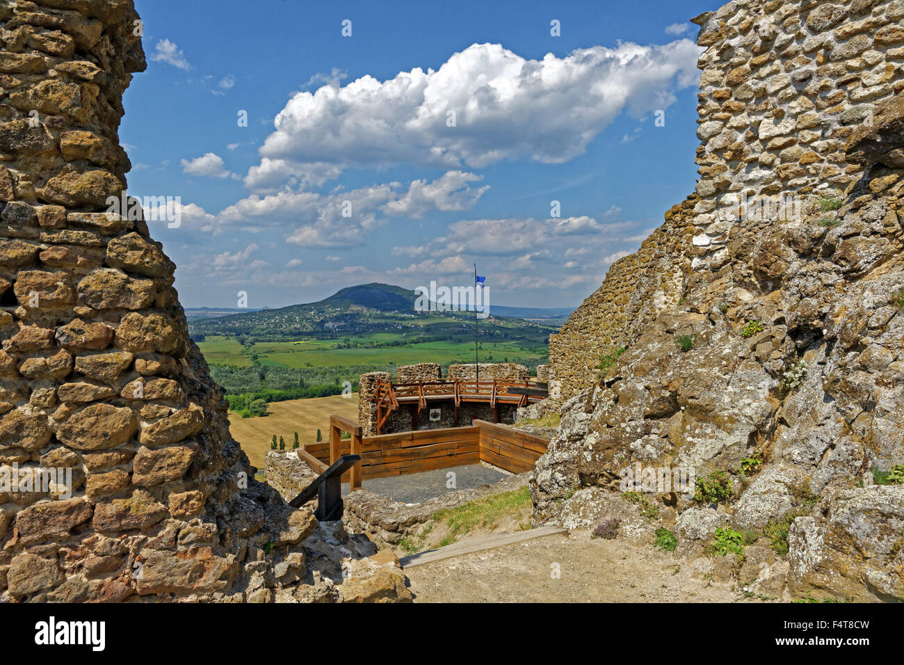 Castle Szigliget, Szigligeti var, castle ruins, panorama Stock Photo ...