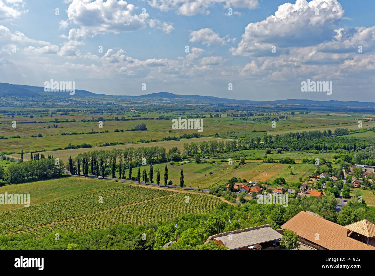 Castle Szigliget, Szigligeti var, castle ruins, panorama Stock Photo ...