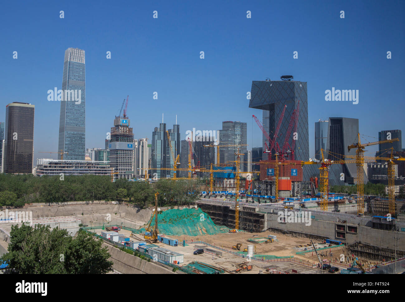 China, Beijing, Peking, City, Guomao District skyline, China World ...