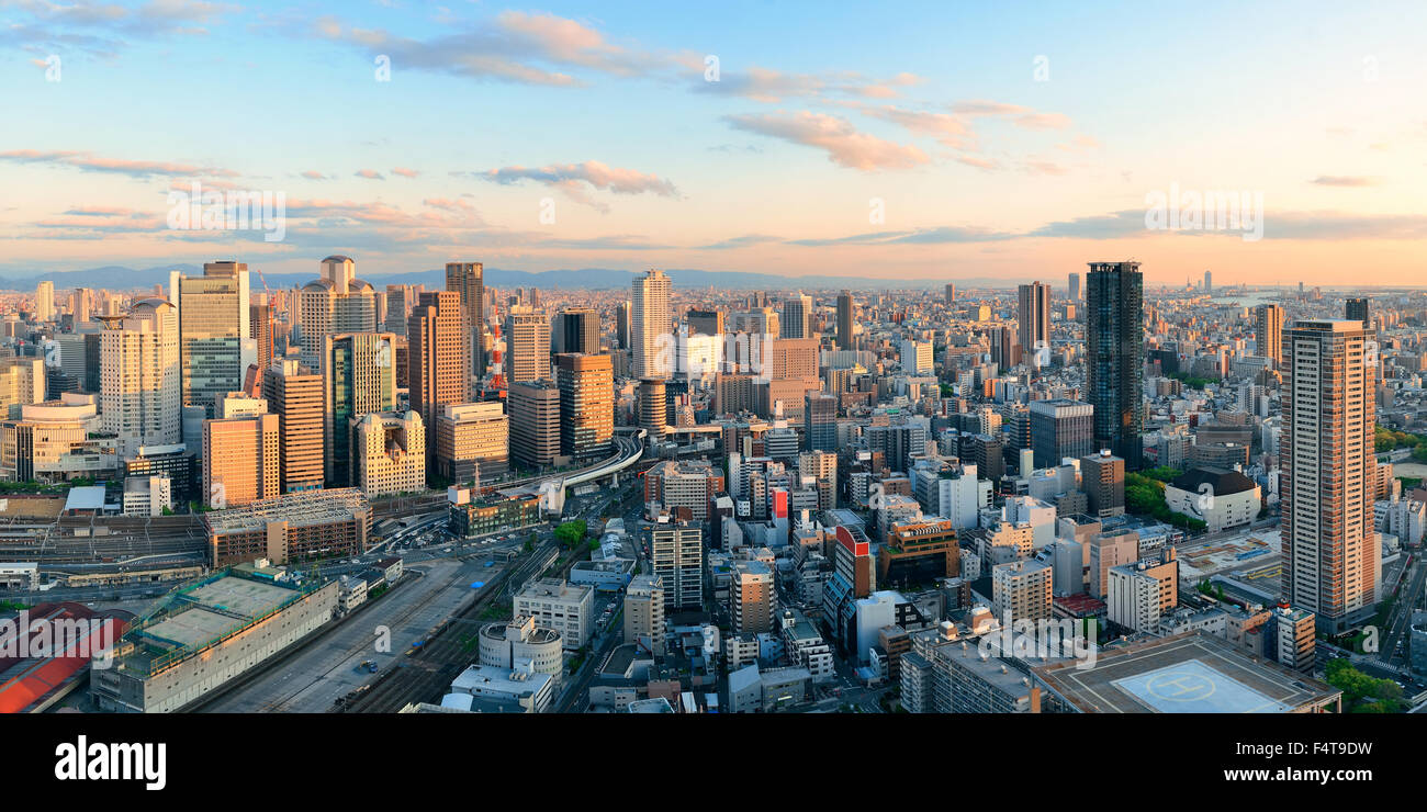Osaka urban city rooftop view. Japan Stock Photo - Alamy