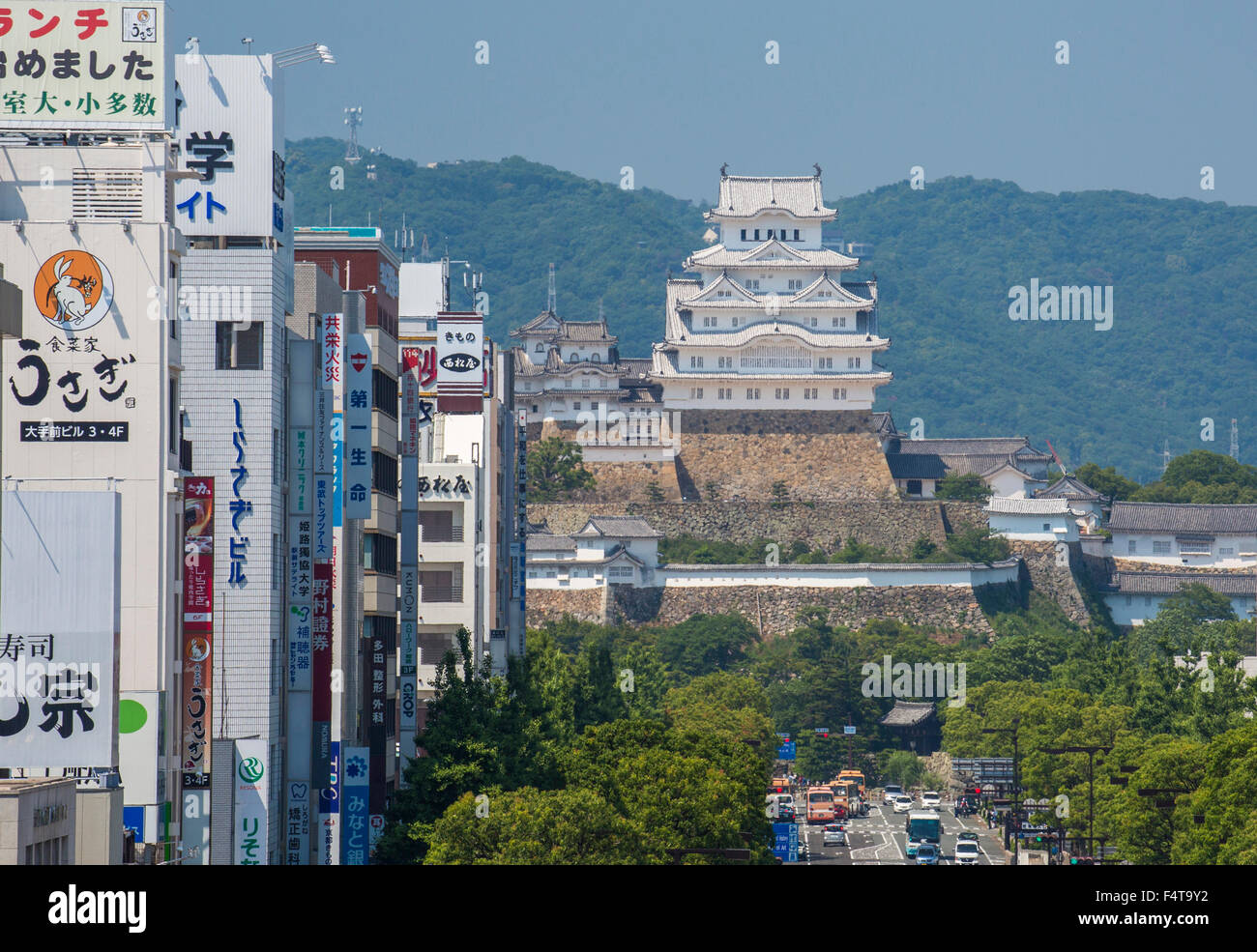 Japan, Hyogo Province, Himeji City, Himeji Castle, Shirazaki Jo Stock ...
