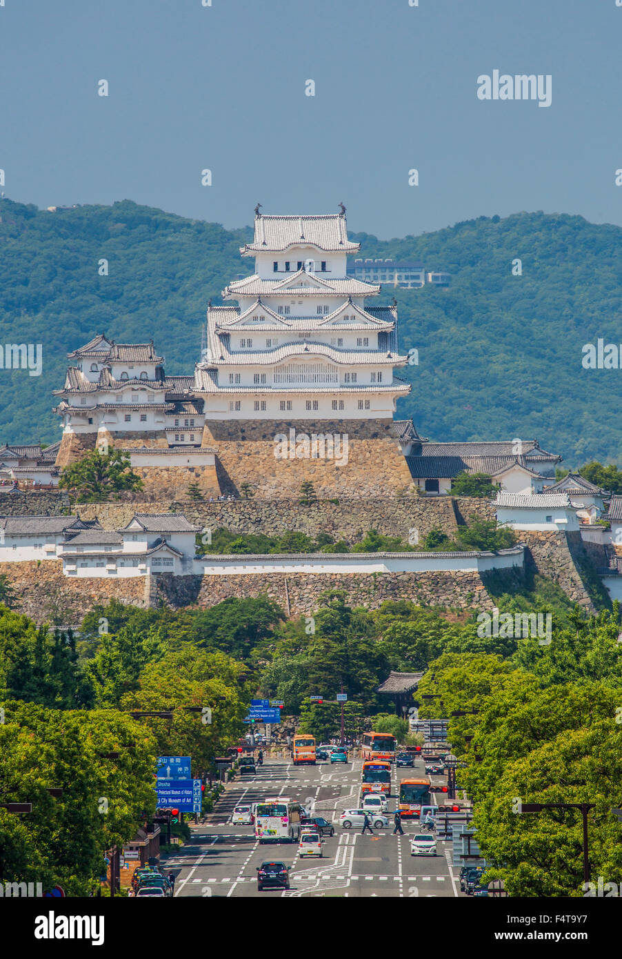 Japan, Hyogo Province, Himeji City, Himeji Castle, Shirazaki Jo Stock ...