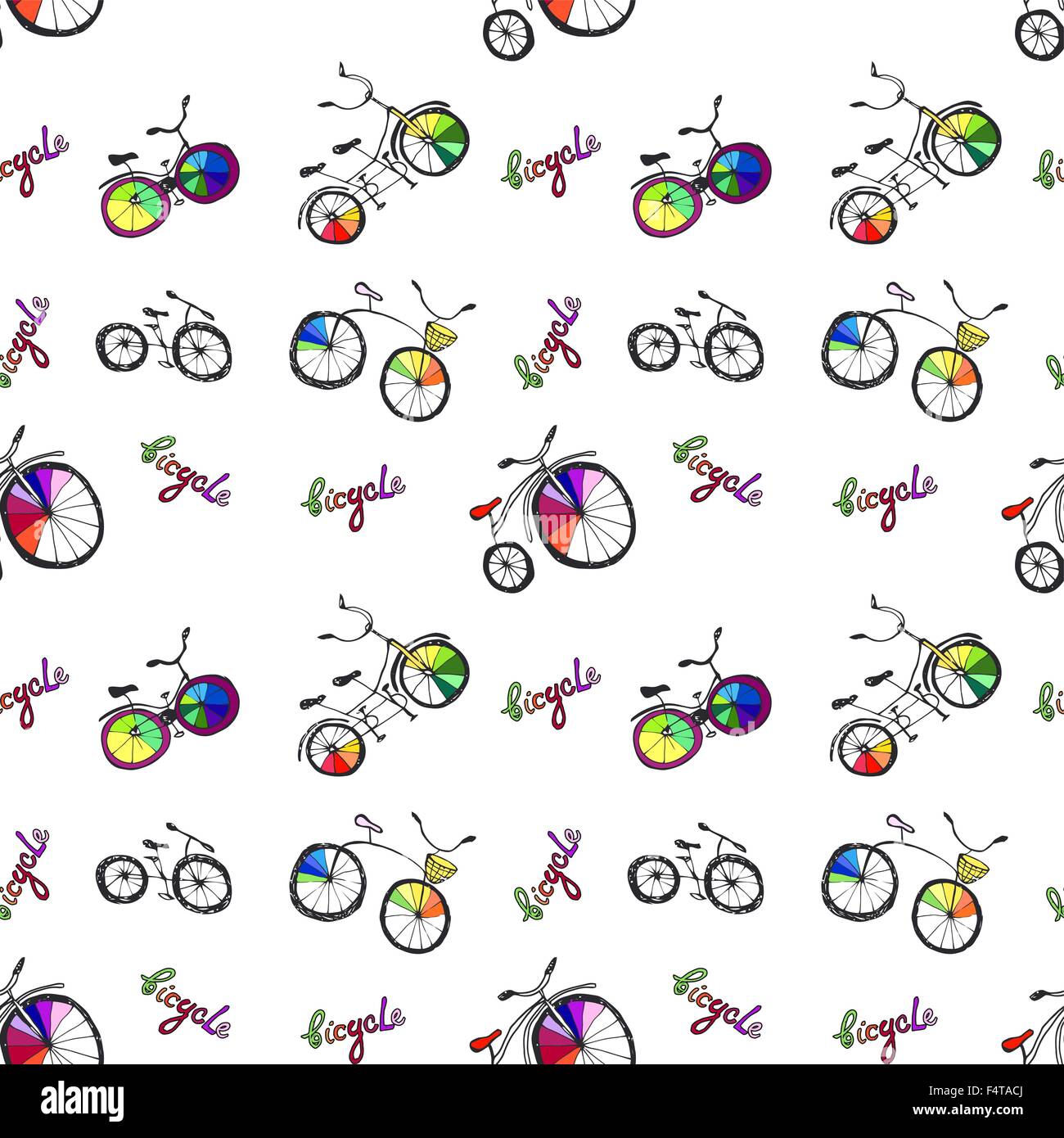 Cute doodle bicycles Stock Vector Image & Art - Alamy