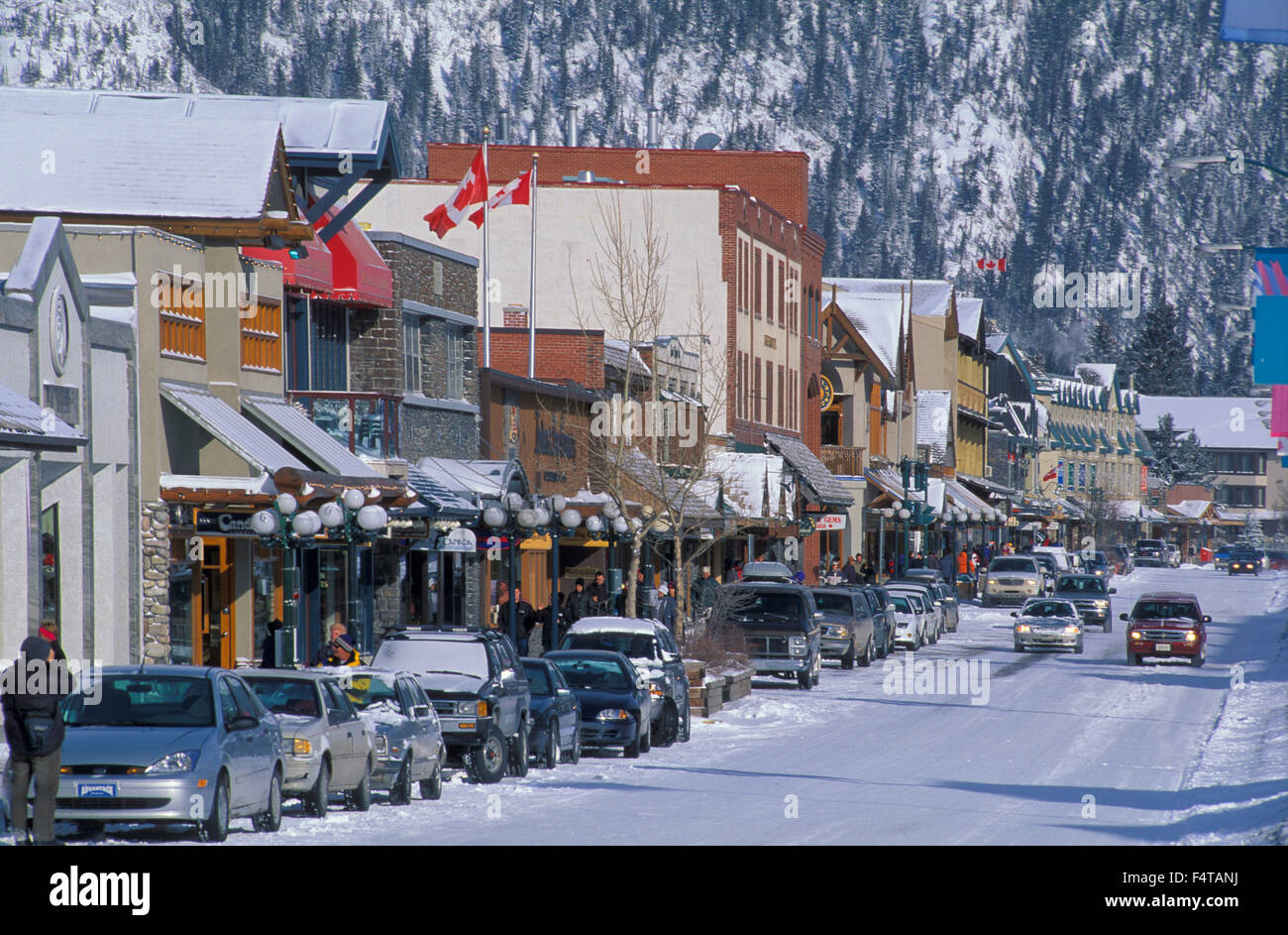 Banff after snowfall, Banff, National Park, Alberta, Canada Stock Photo ...