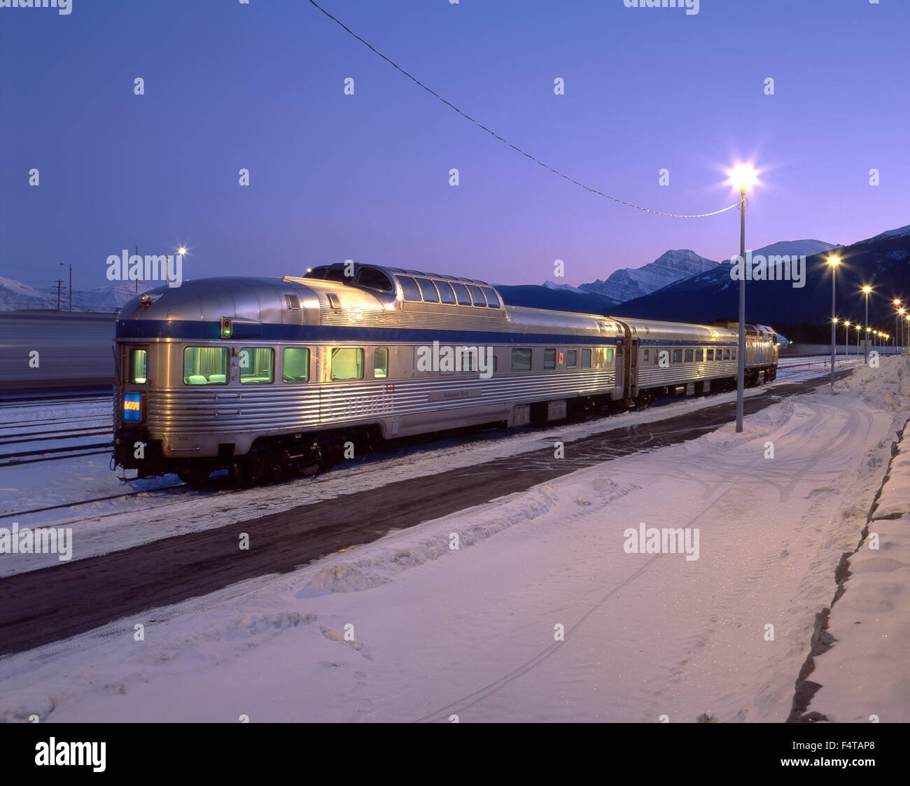 Train at train station, Jasper Townsite, Jasper, National Park, Alberta ...