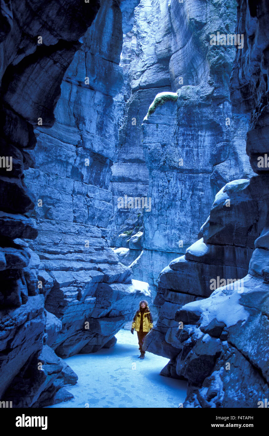 Maligne Canyon in Winter, Jasper, National Park, Alberta, Canada MR ...