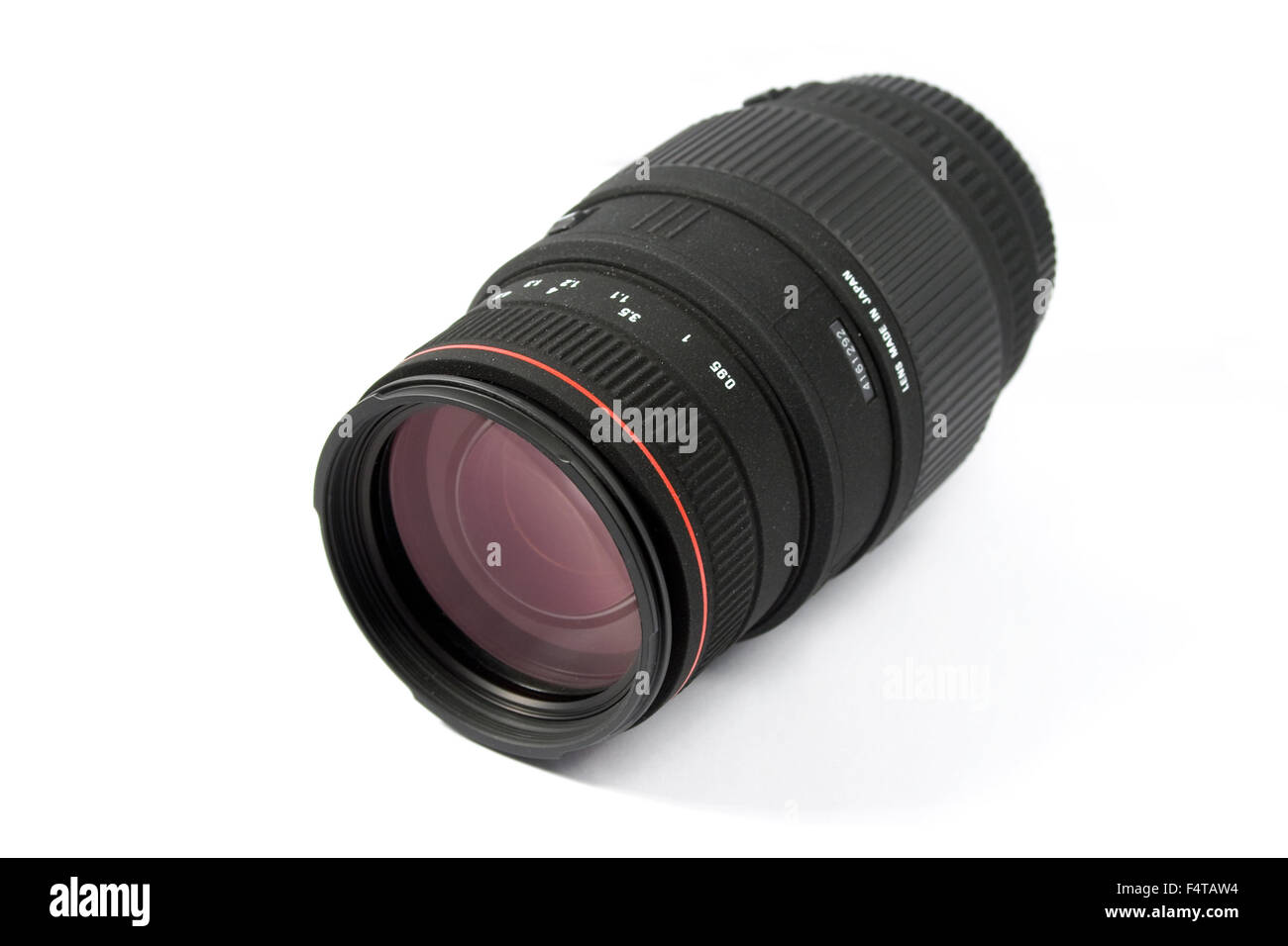 Lens for camera on white background with slight shadow Stock Photo - Alamy