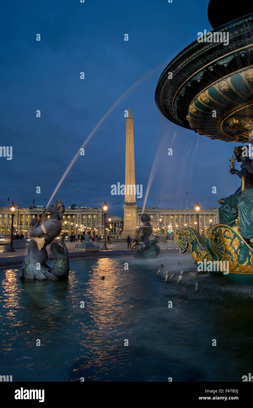 Europe, France, Paris, Place de la Concorde Obelisk Luxor Stock Photo ...