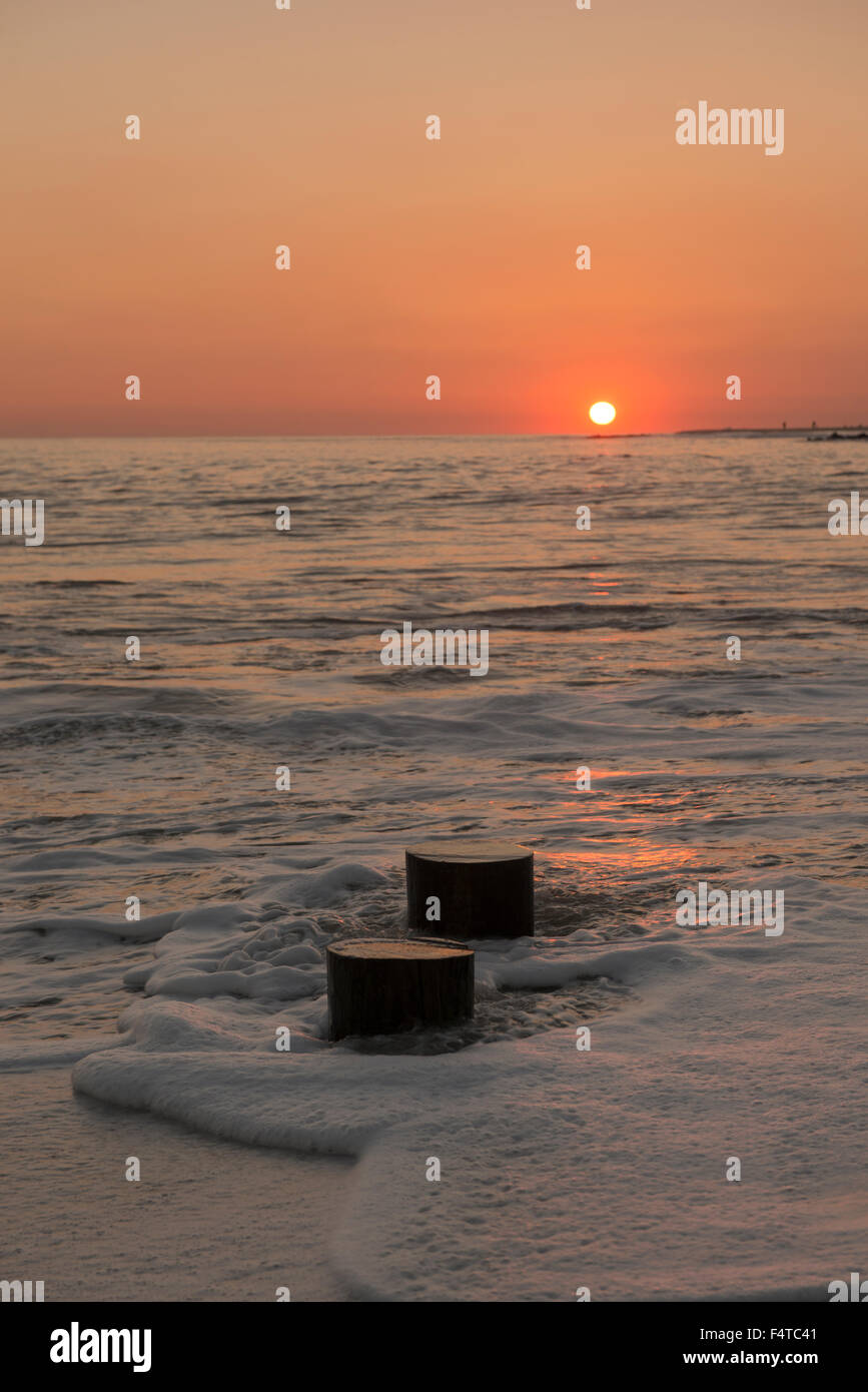Sunset on the beach at Cape May, New Jersey USA Stock Photo - Alamy