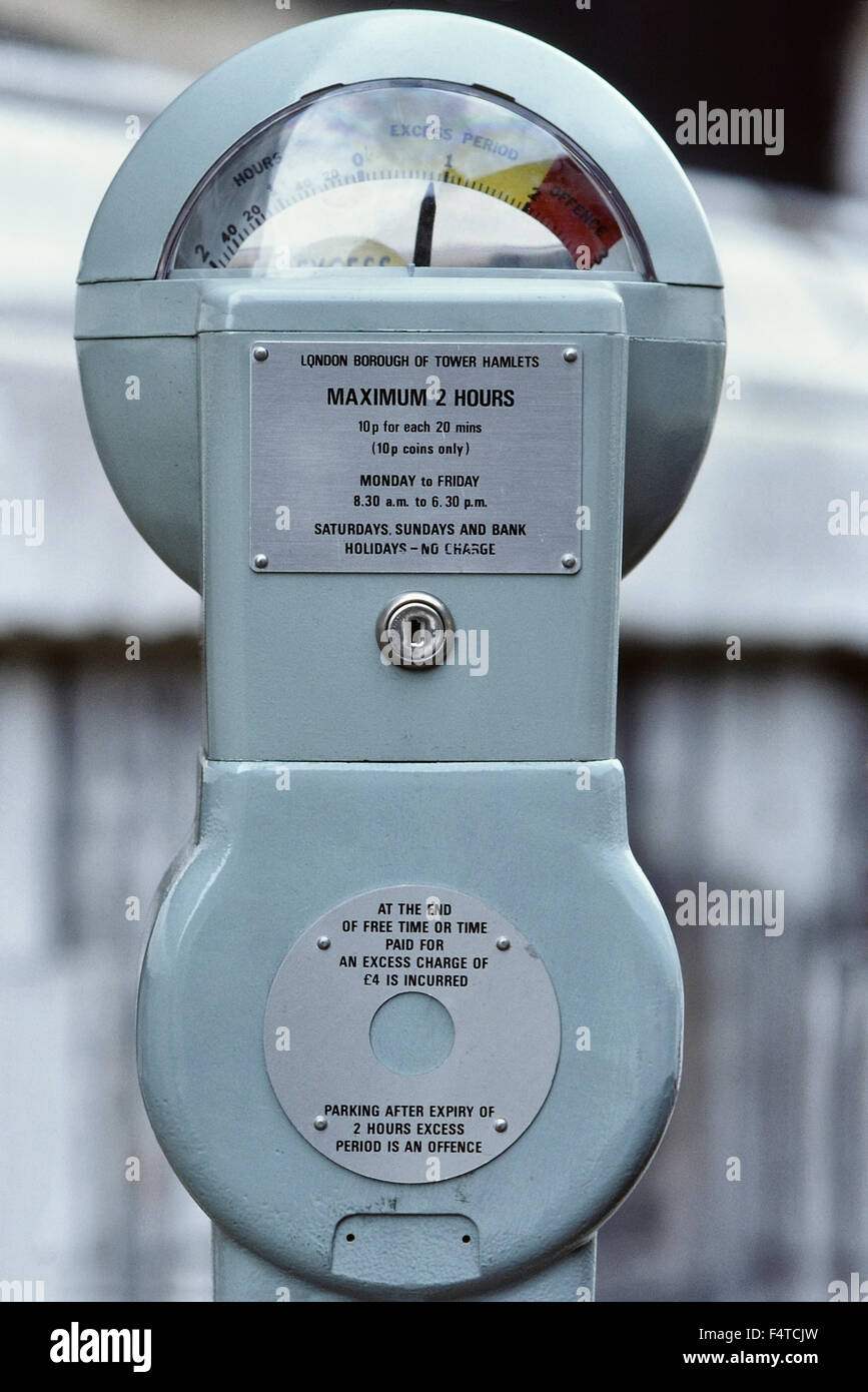 London parking meter circa 1980's Stock Photo - Alamy