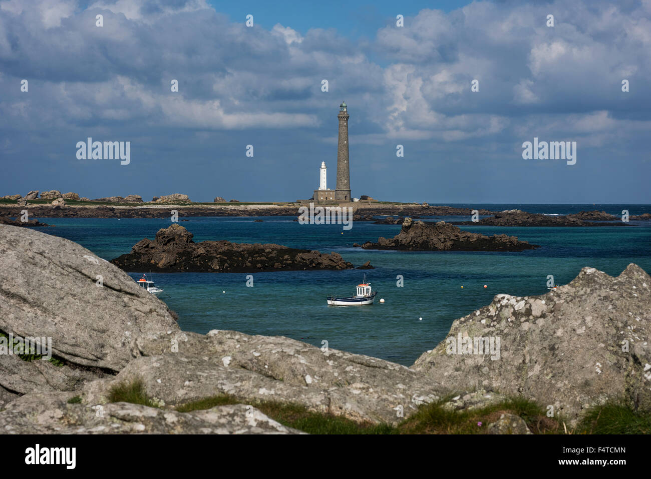 Île Vierge;Phare de I'Ile Vierge,Lighthouse, Brittany, France. October ...