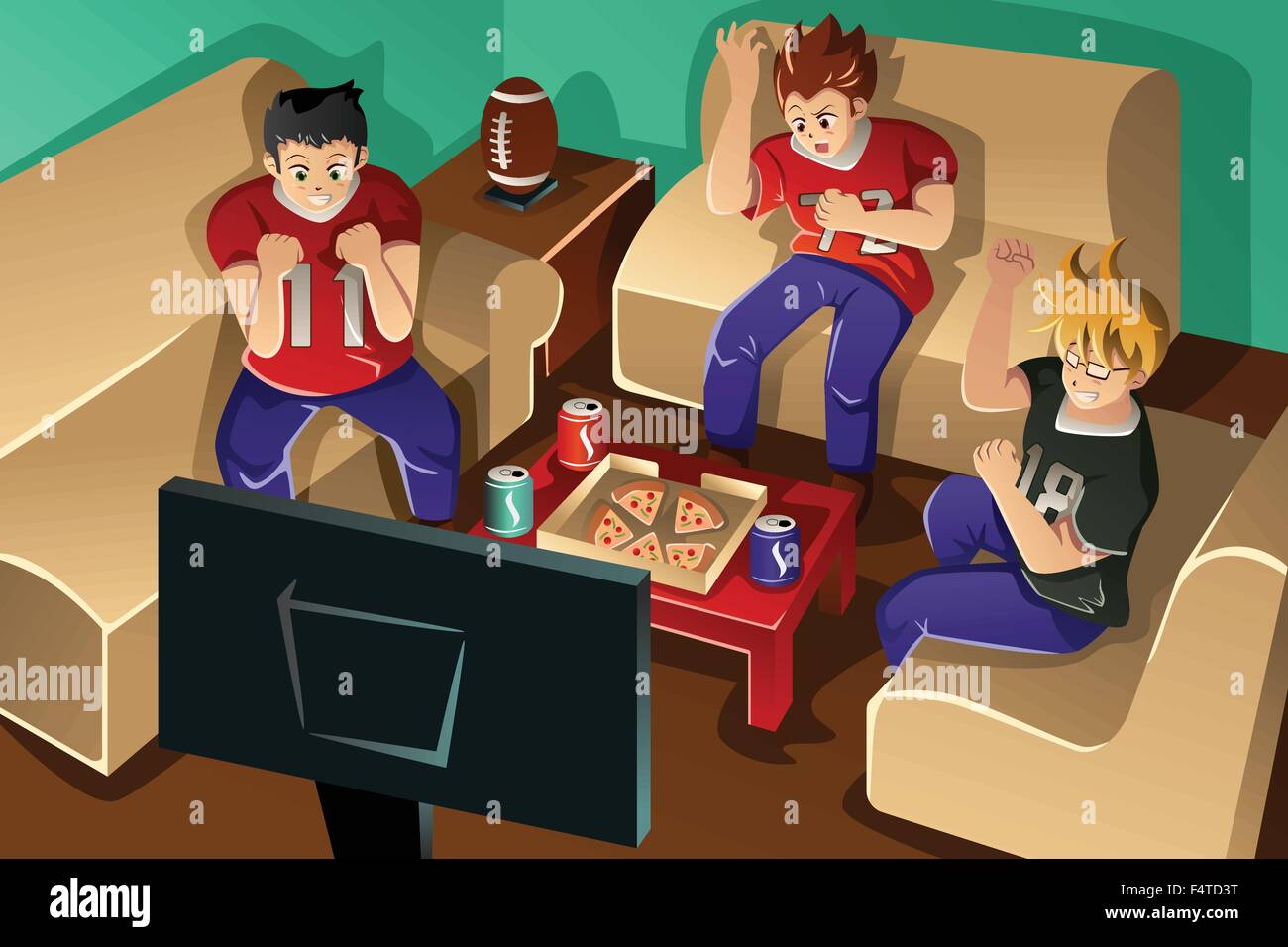 Football fans eating Stock Vector Images - Alamy