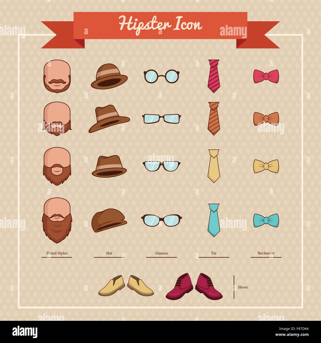 A vector illustration of hipsters icons Stock Vector Image & Art - Alamy
