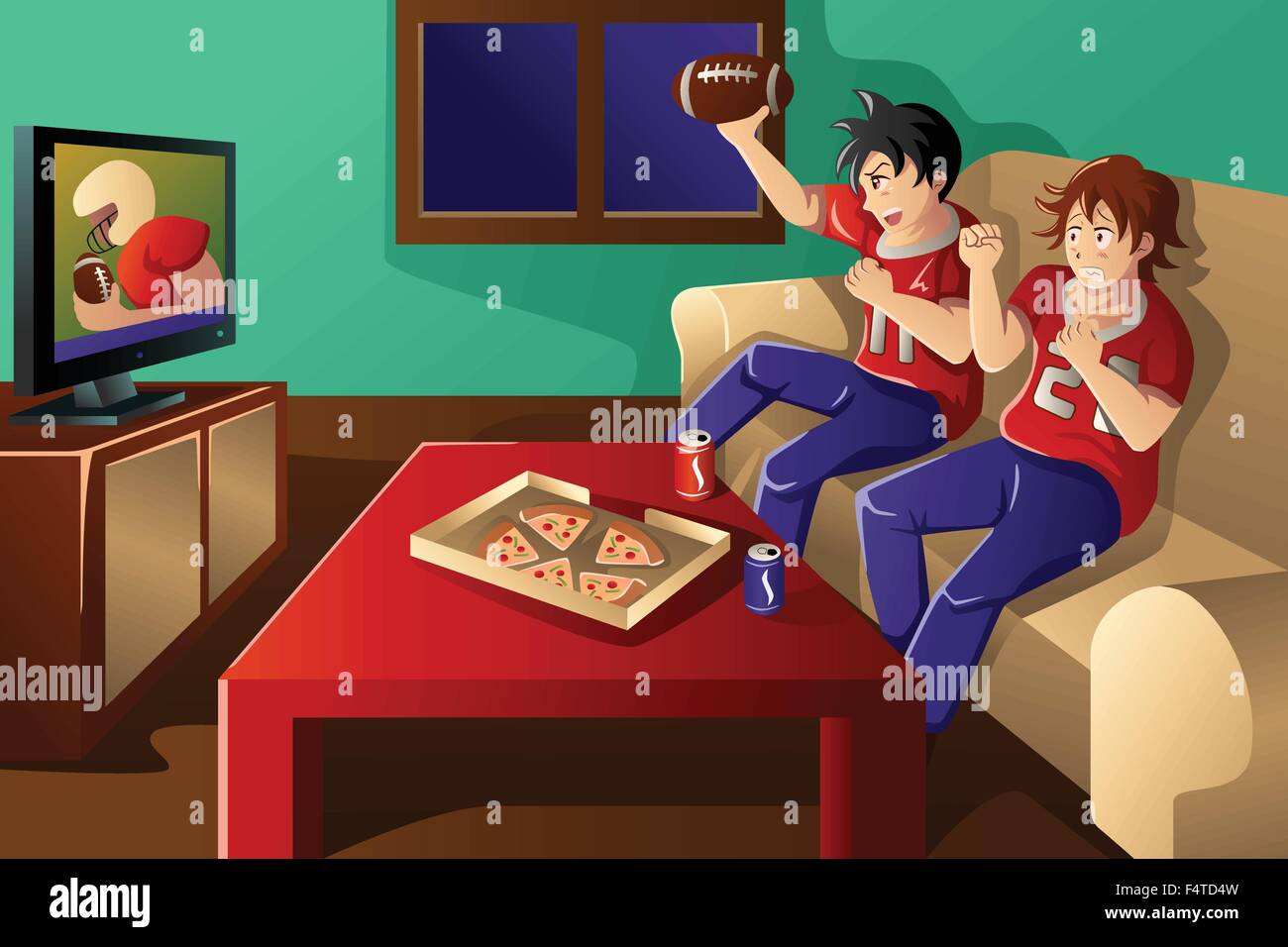 Football fans eating Stock Vector Images - Alamy