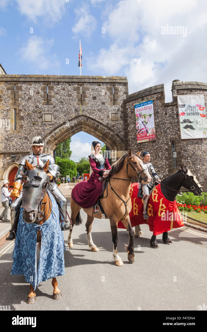 England, West Sussex, Arundel, Arundel Castle, Knights on Horseback in ...