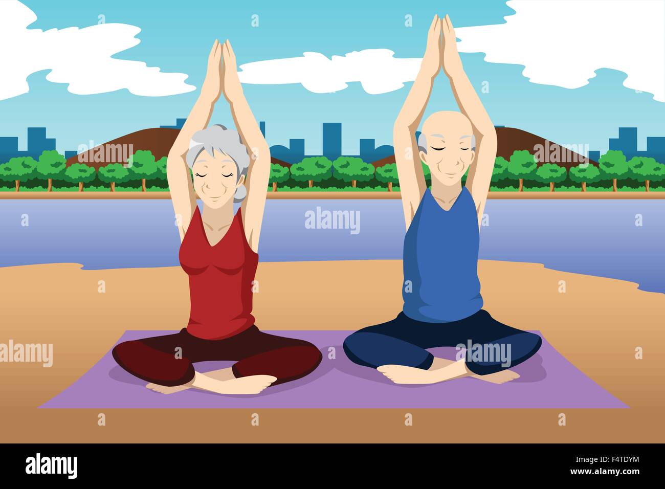 Senior exercise cartoon hi-res stock photography and images - Alamy