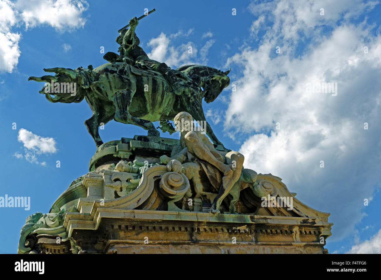 mount Buda, castle garden, rider's monument, prince Eugene of Savoy ...