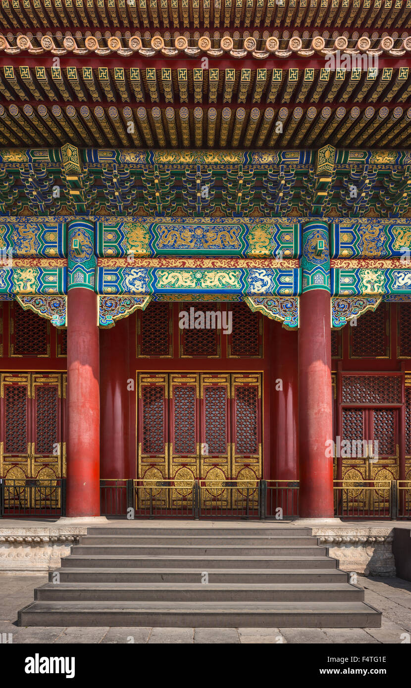 One of a palace gates in the Forbidden City, Beijing, China Stock Photo ...