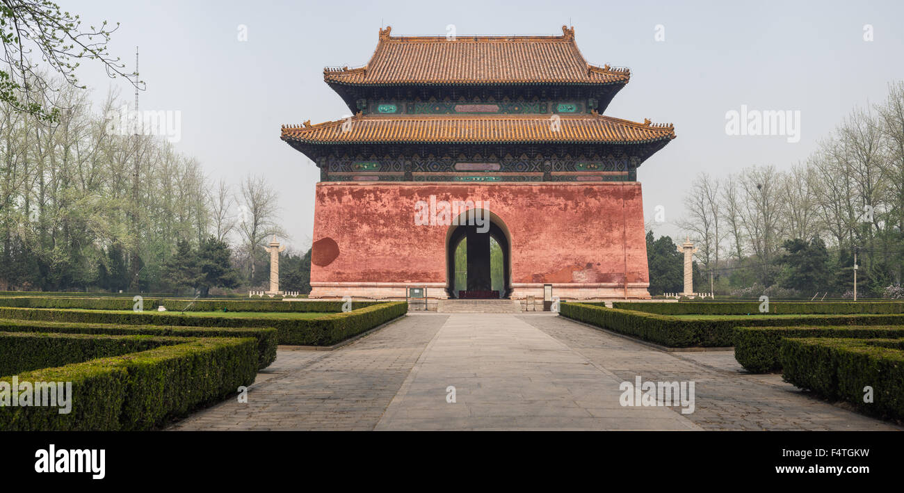 The Spirit Tower, entrance to the burial chamber of the Ming Tomb ...