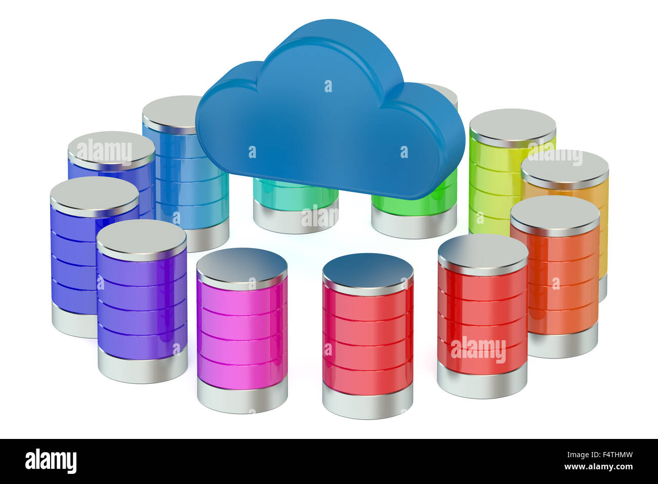 Database computing storage concept isolated on white background Stock ...