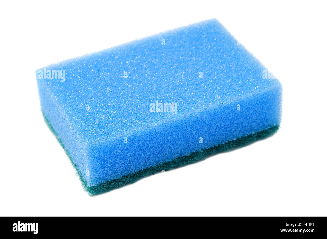 blue sponge for dish washing on white background Stock Photo - Alamy
