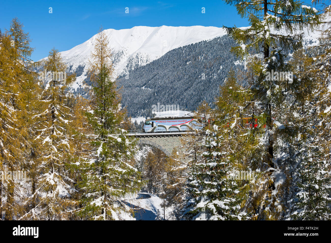 Albula railway, Albula, railroad, train, Switzerland, canton ...