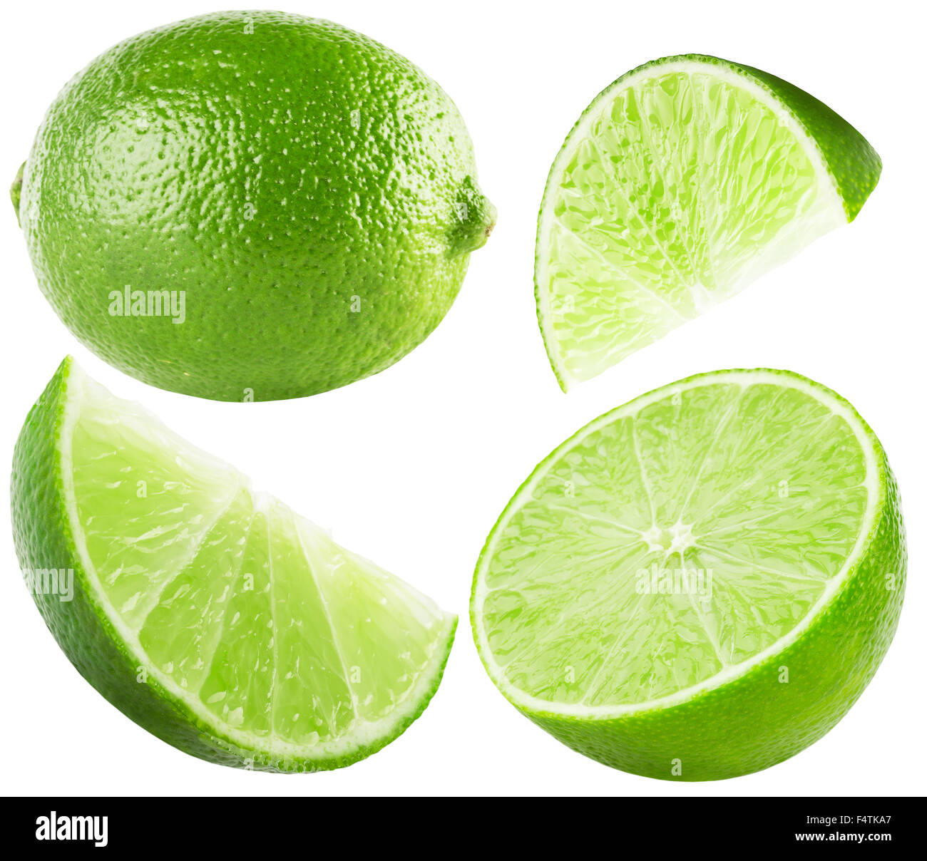 collection of lime isolated on the white background Stock Photo - Alamy