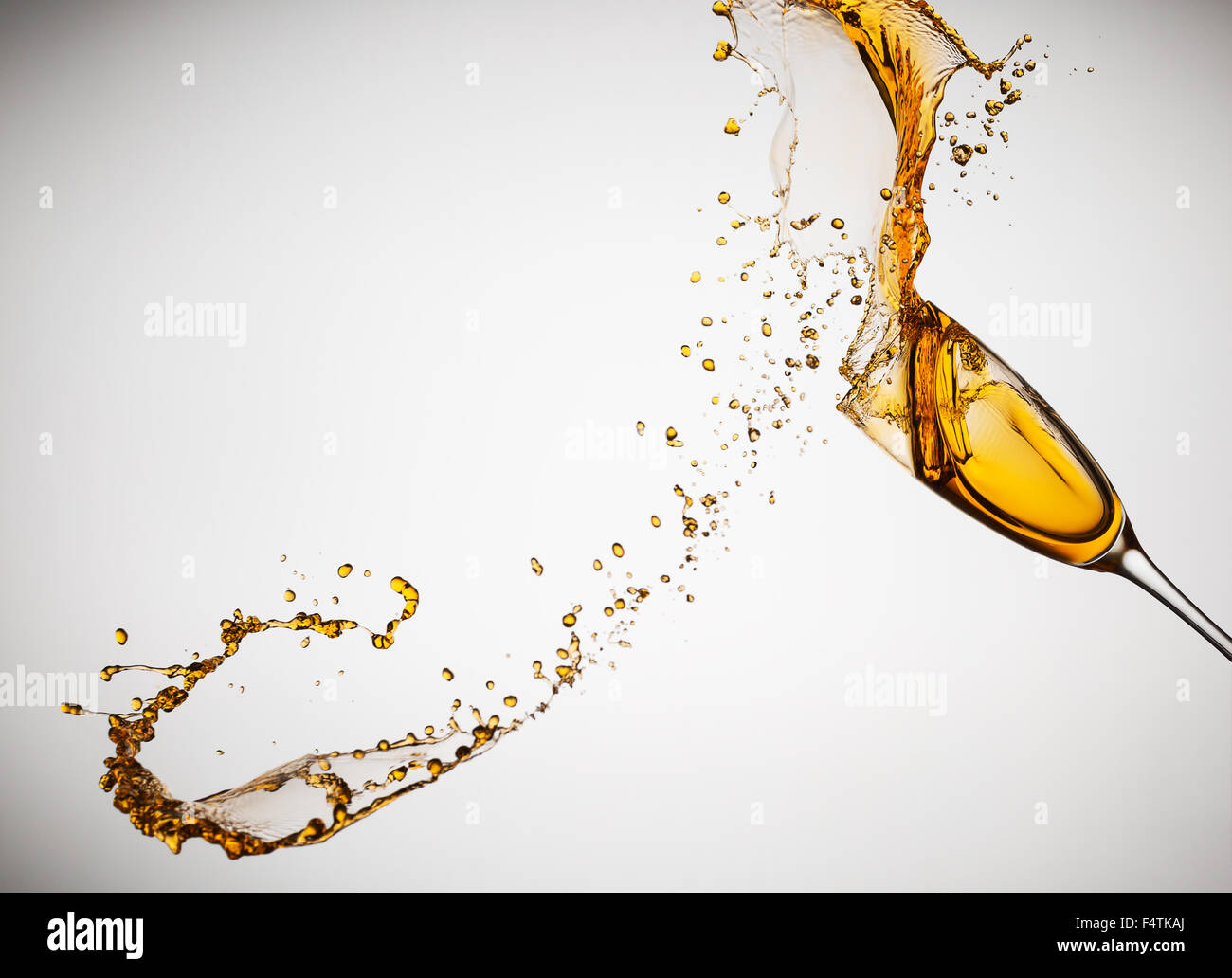 champagne splash from glass isolated on the white background Stock ...