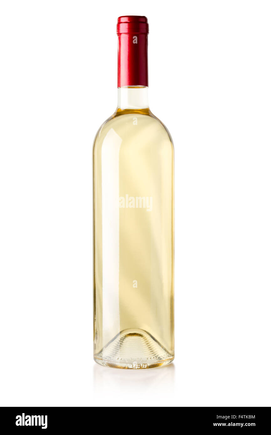 bottle of white wine isolated on the white background Stock Photo - Alamy