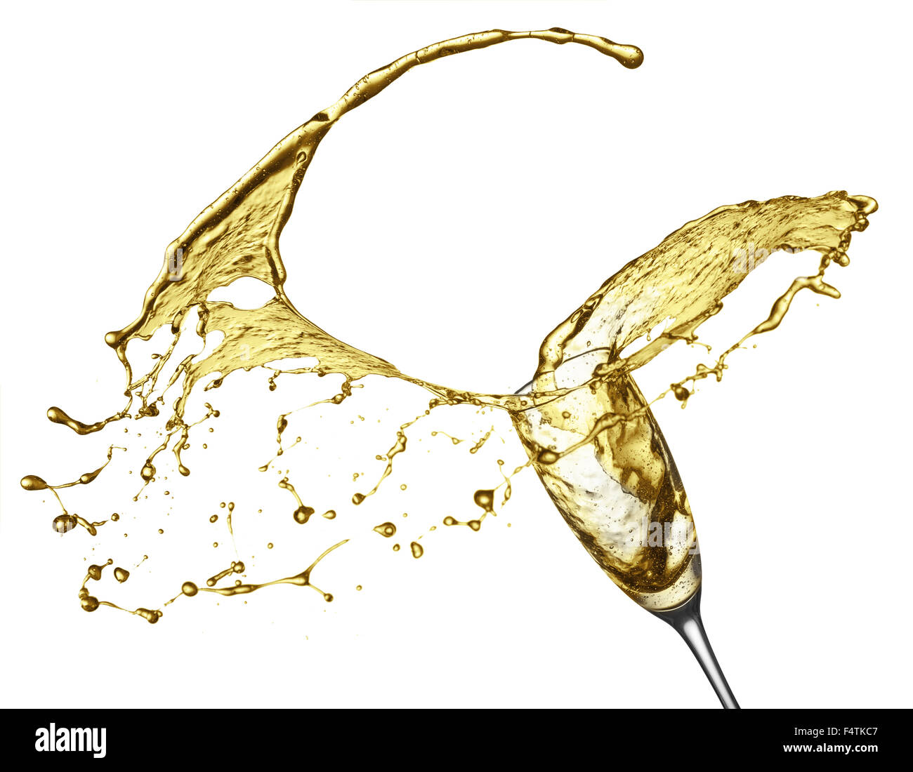 champagne splash from glass isolated on the white background Stock ...