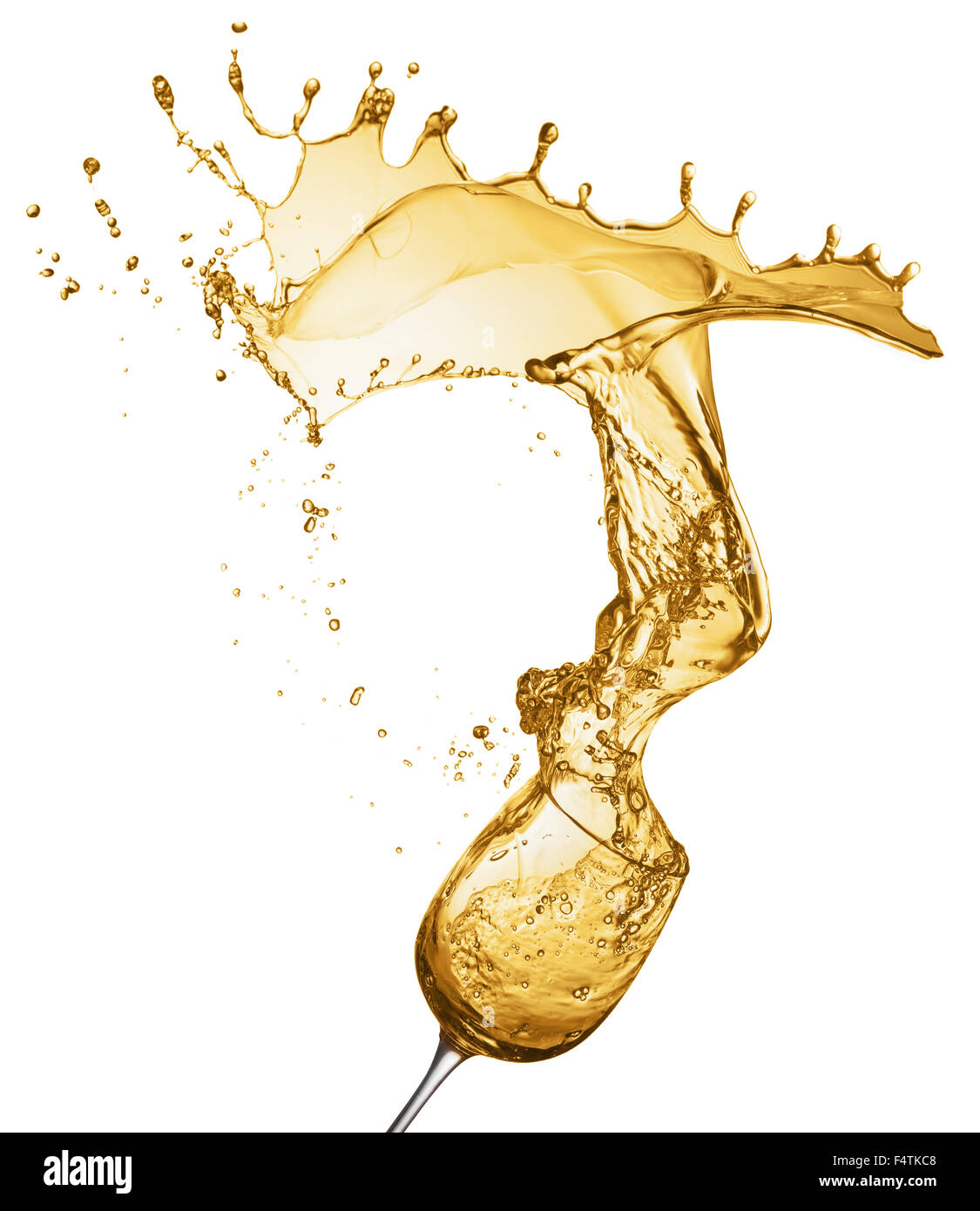 champagne splash from glass isolated on the white background Stock ...