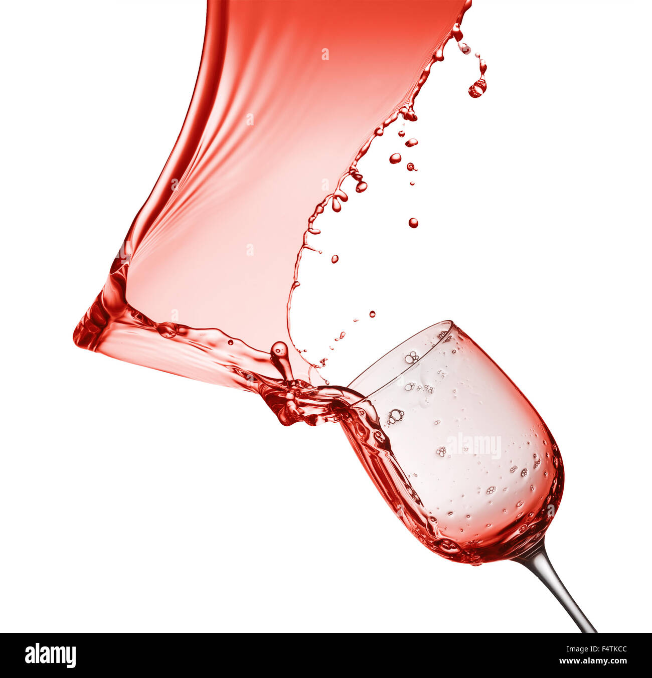 red wine splash from glass isolated on the white background Stock Photo ...
