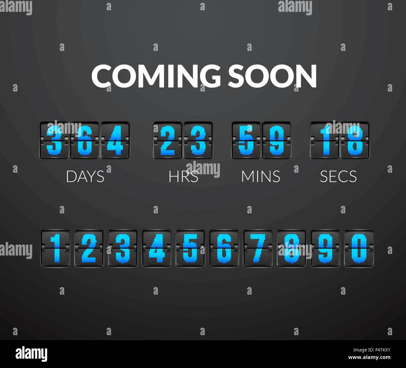 Flip countdown timer font Stock Vector Images - Alamy