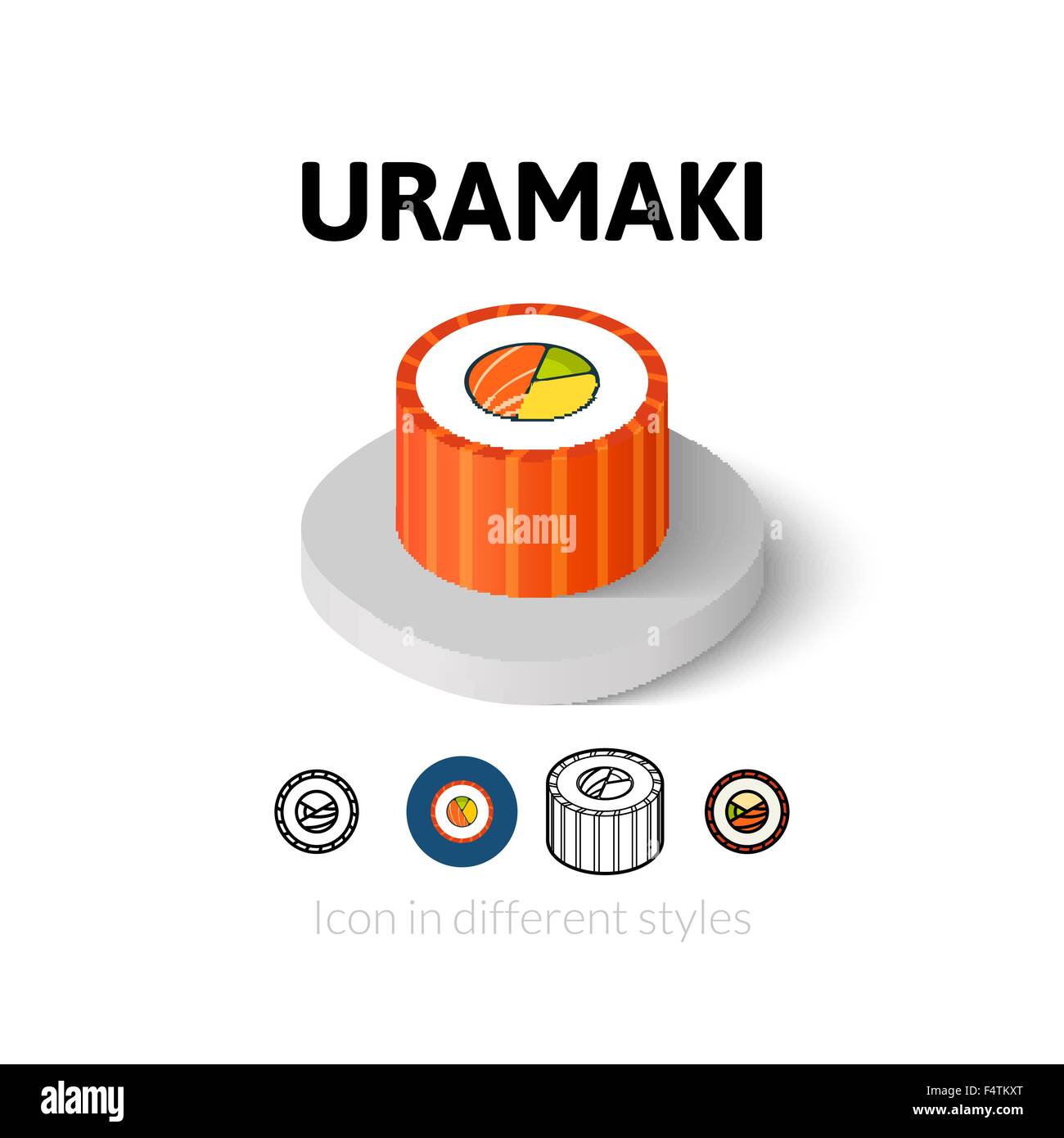 Uramaki salmon sushi roll Stock Vector Images - Alamy