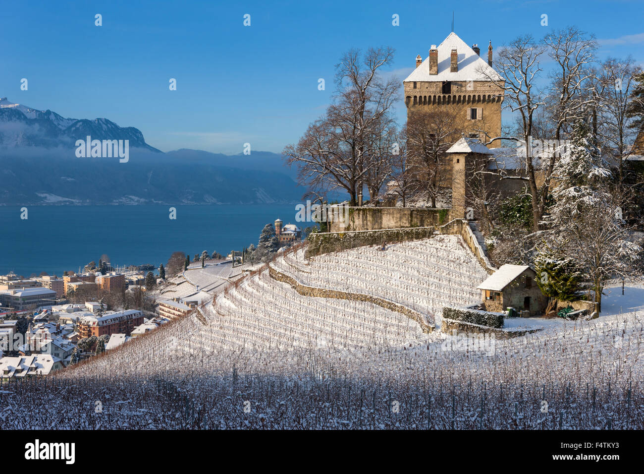 Castle, Châtelard, Chatelard, Switzerland, canton, Vaud, lake Geneva ...