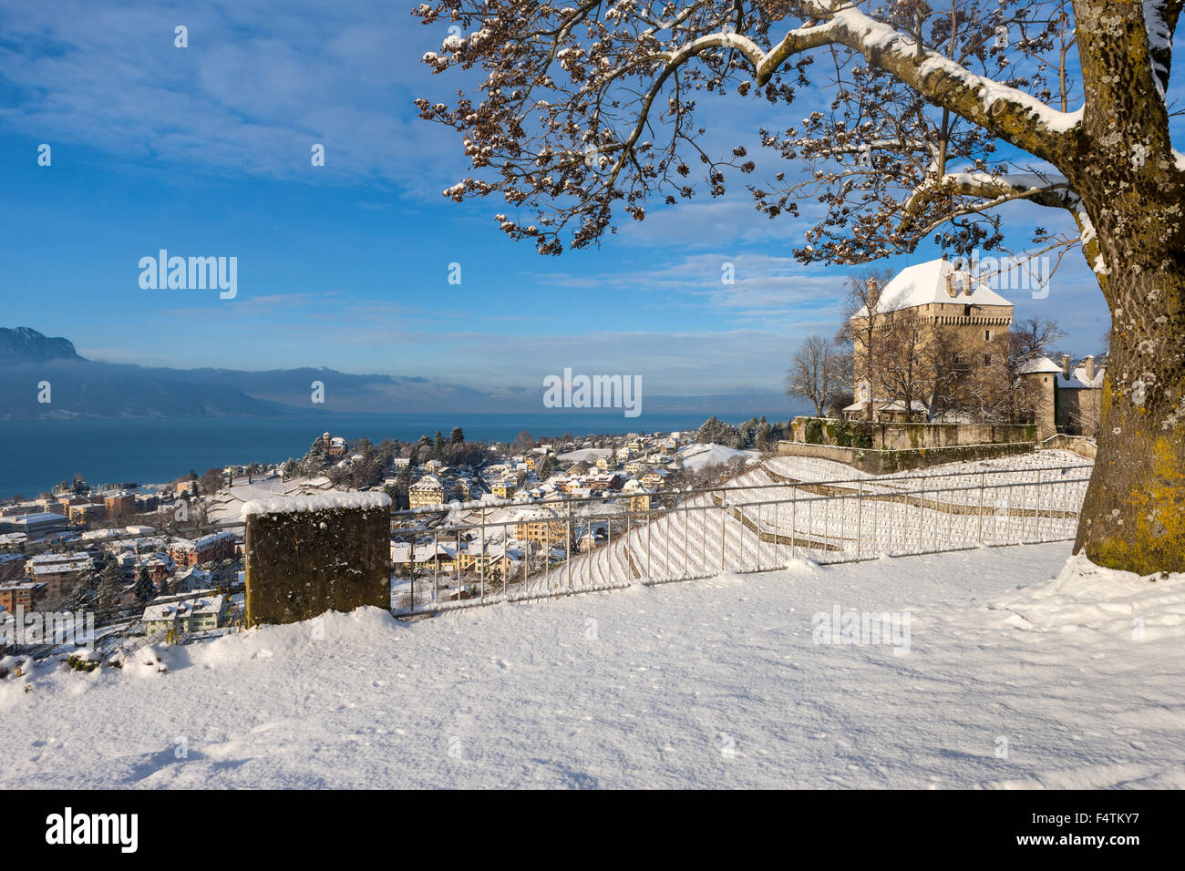 Castle, Châtelard, Chatelard, Switzerland, canton, Vaud, lake Geneva ...
