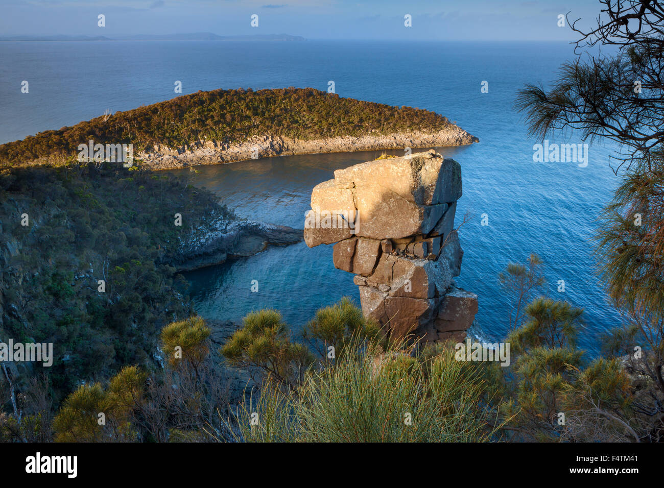Fluted cape, Australia, Tasmania, Bruny Island, sea, coast, rock, cliff ...
