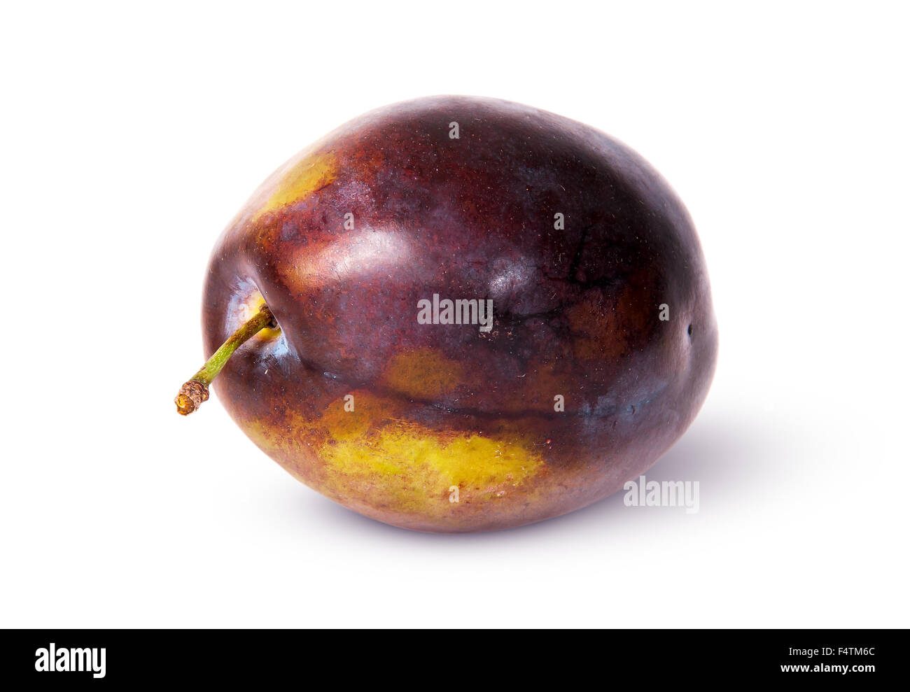 Whole plum violet side isolated on white background Stock Photo - Alamy