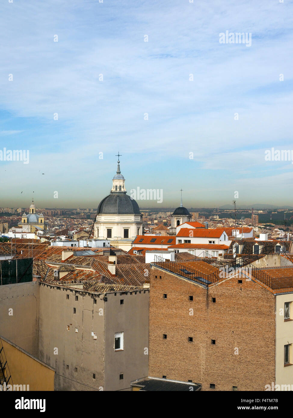 rooftop view of historic and modern metropolitan Madrid Spain Europe ...