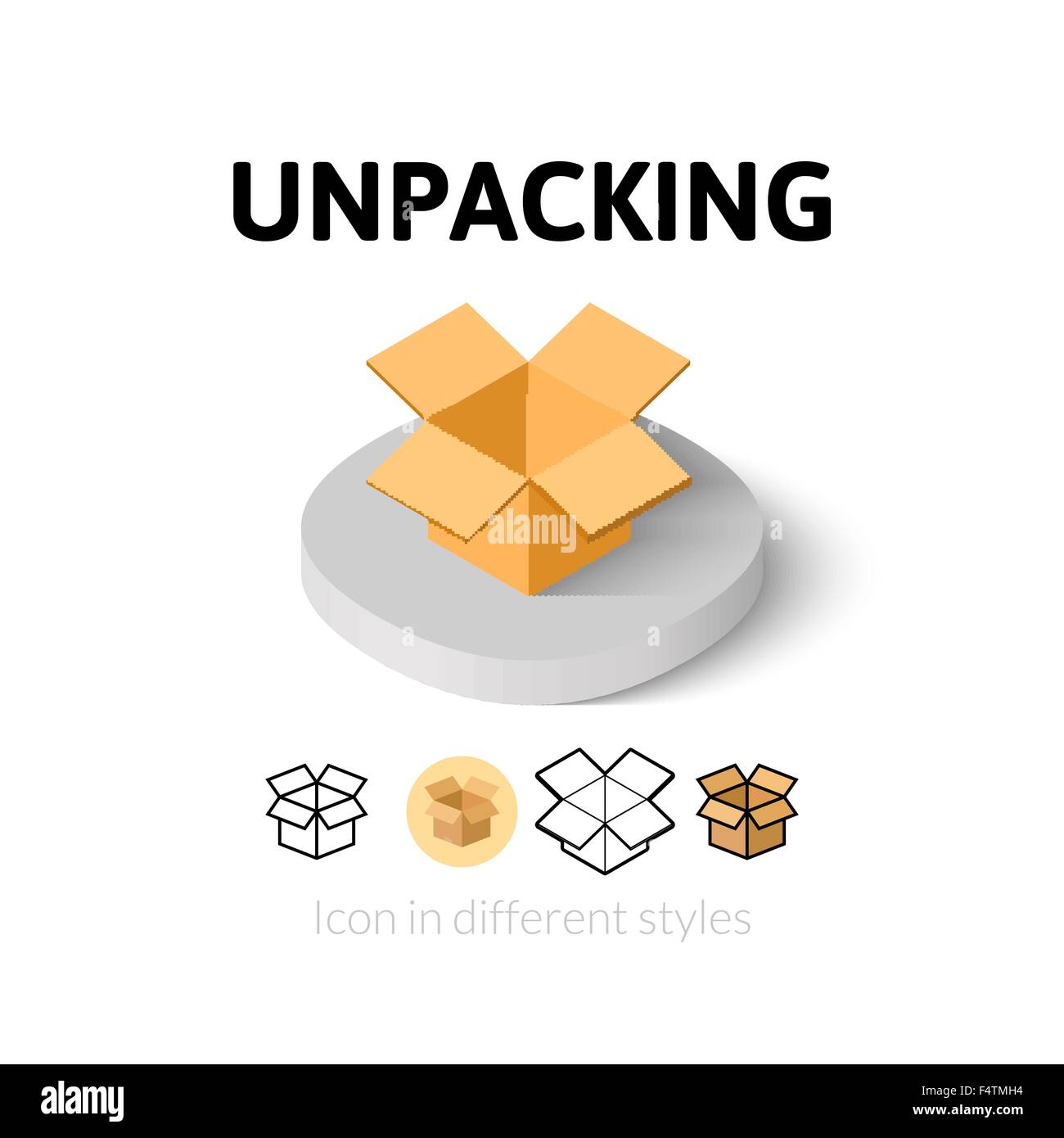 Unpacking icon in different style Stock Vector Image & Art - Alamy