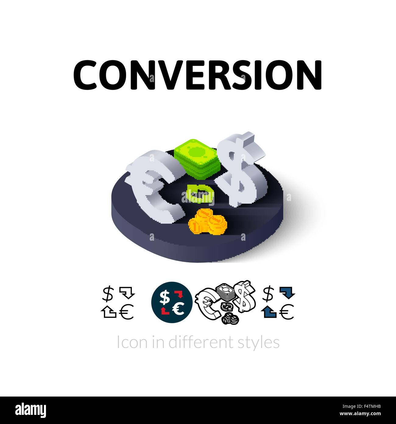 Conversion icon in different style Stock Vector Image & Art - Alamy